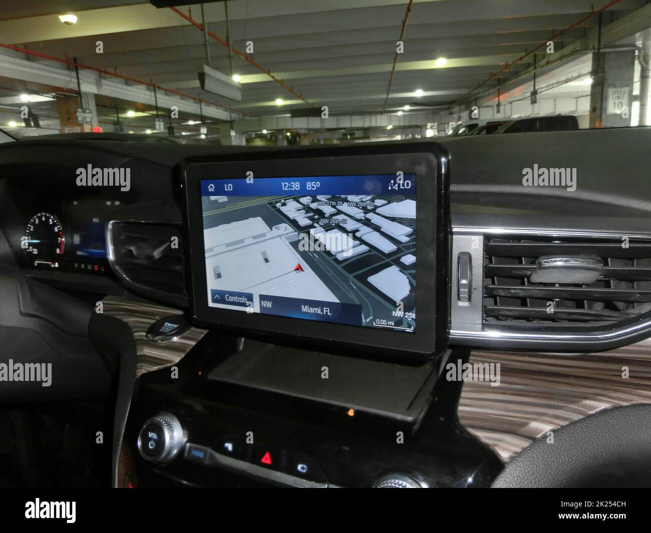 Miami, USA - May 07, 2022: Ford Explorer car dashboard and navigation ...