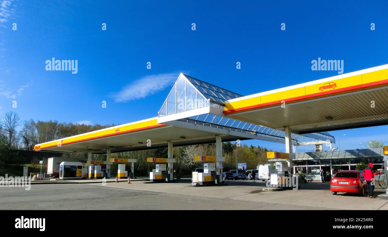 Dresden, Germany - April 18, 2022: SHELL fuel and gas station Stock ...