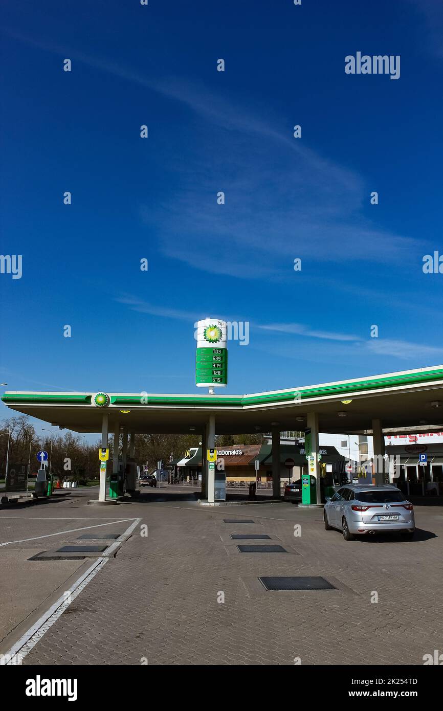 Wroclaw, Poland - April 18, 2022: BP gas station, high fuel prices ...