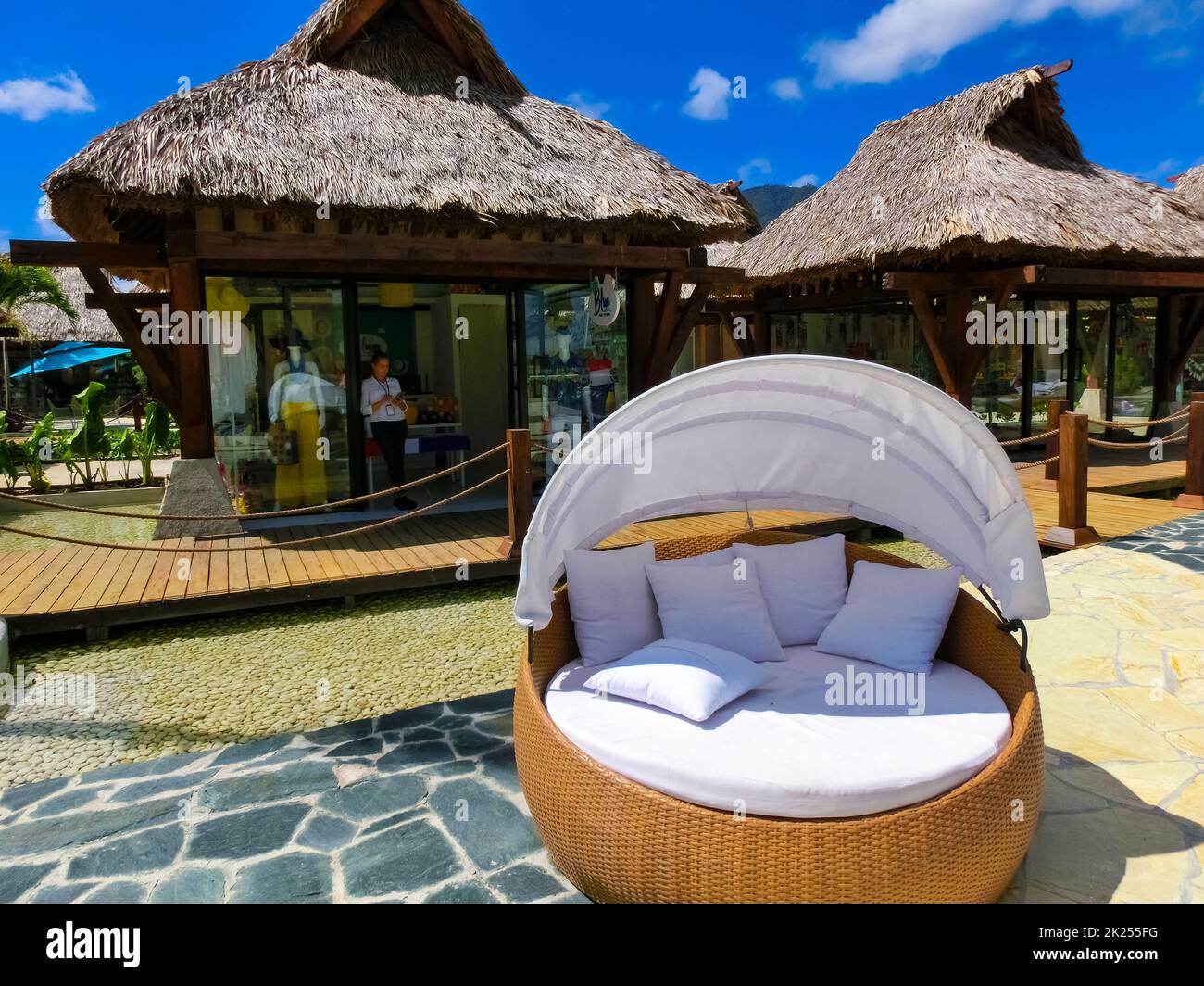 Puerto Plata, DR - January 10, 2022: Shops at the cruise ship port ...