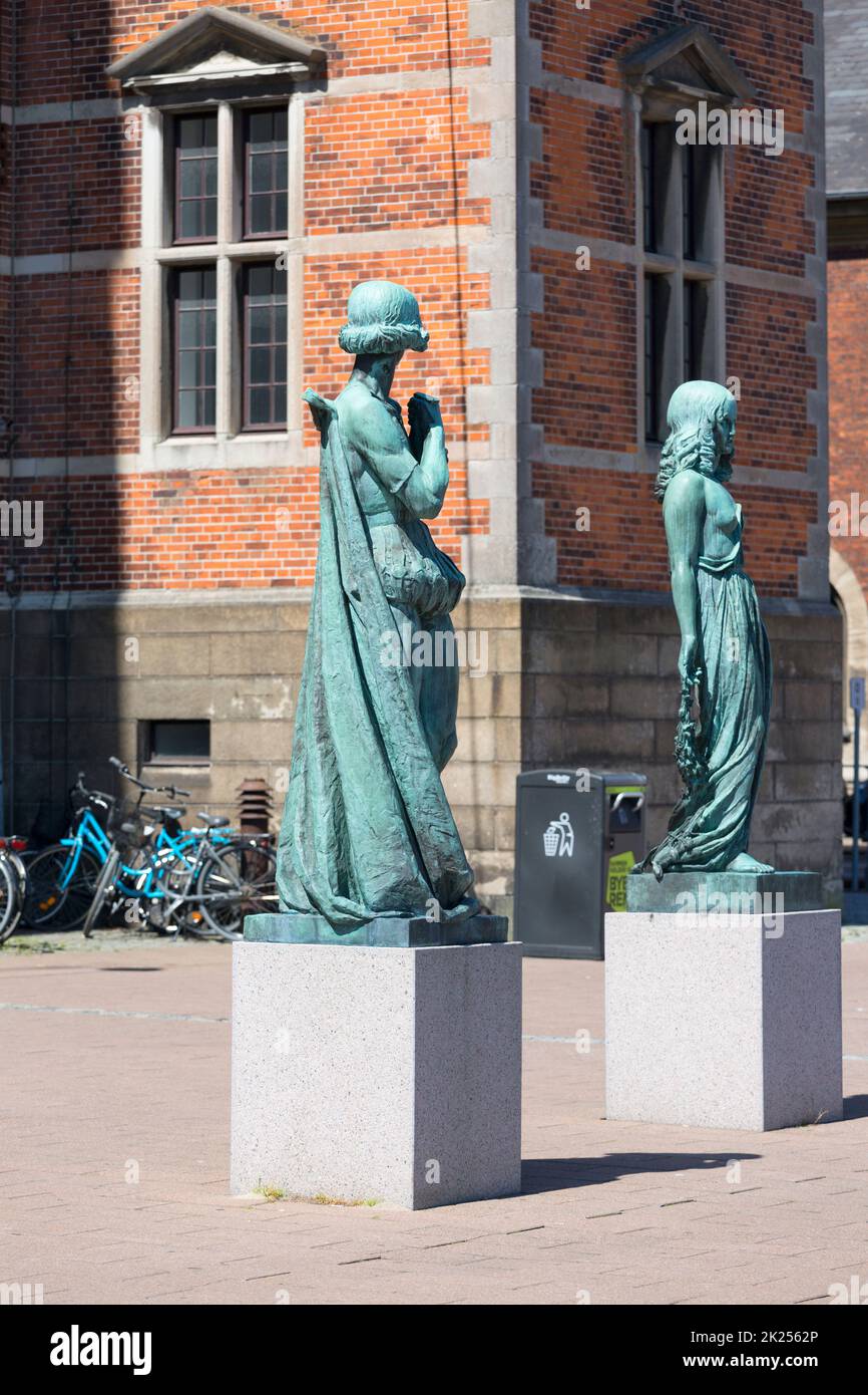 Helsingor, Denmark - July 23, 2019: Sculptures of women in front of ...