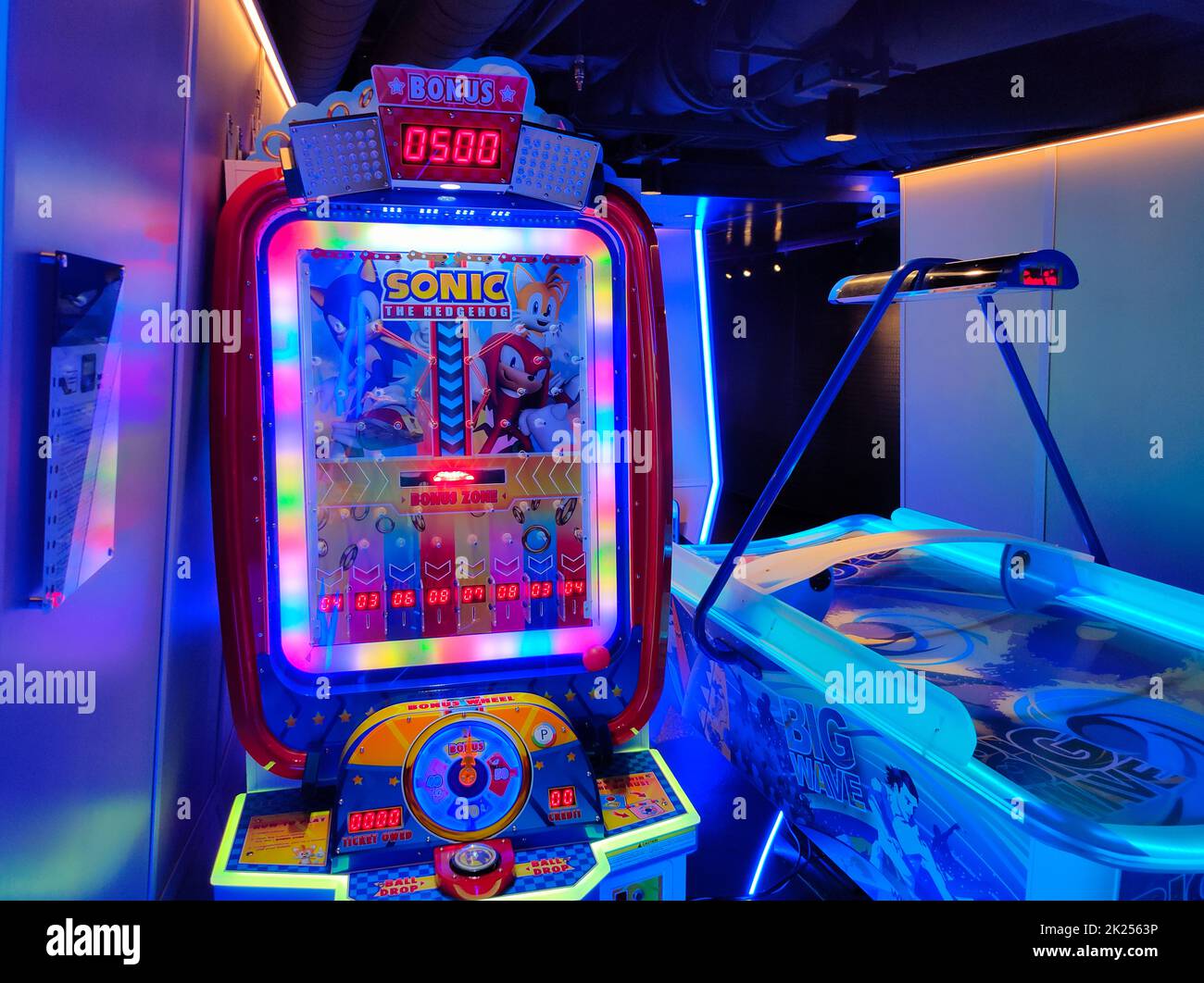Miami, USA - April 29, 2022: The children slot machines on the new ...