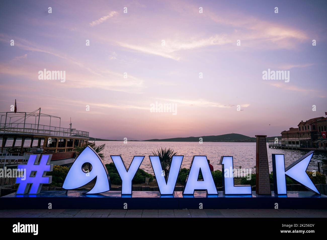 Ayvalik, Turkey - November 08, 2018 : Old harbor view in Ayvalik ...