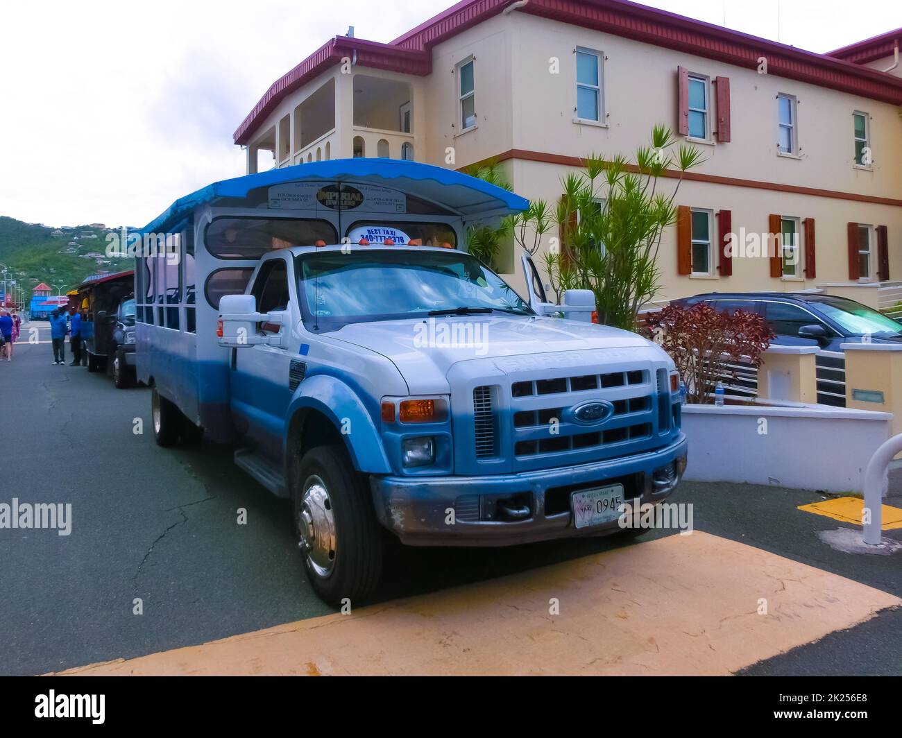 St. Thomas, USVI - May 4, 2022: The excursion or tour by bus on St ...