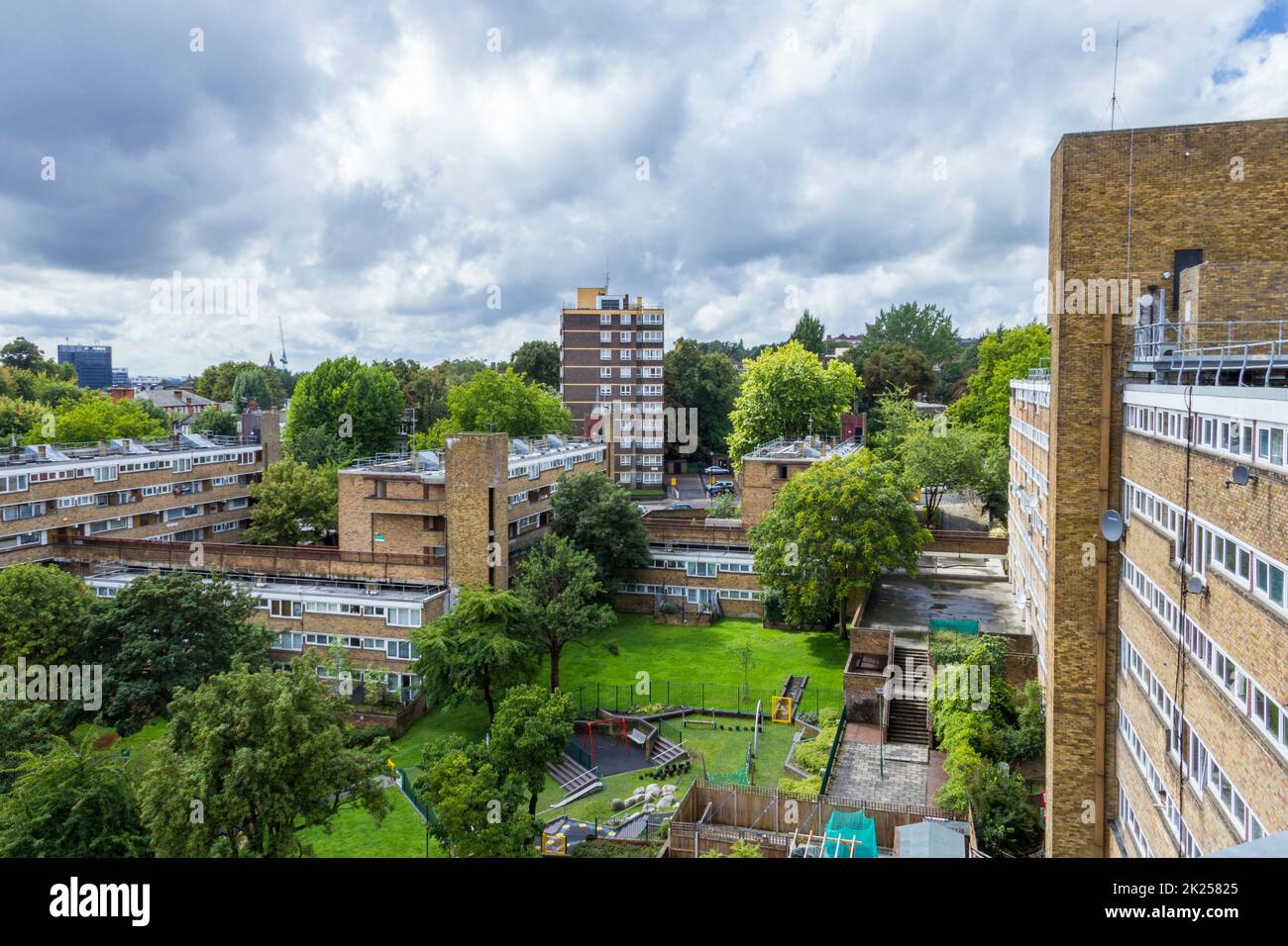 A view over the New Orleans Estate from an upper-floor balcony ...