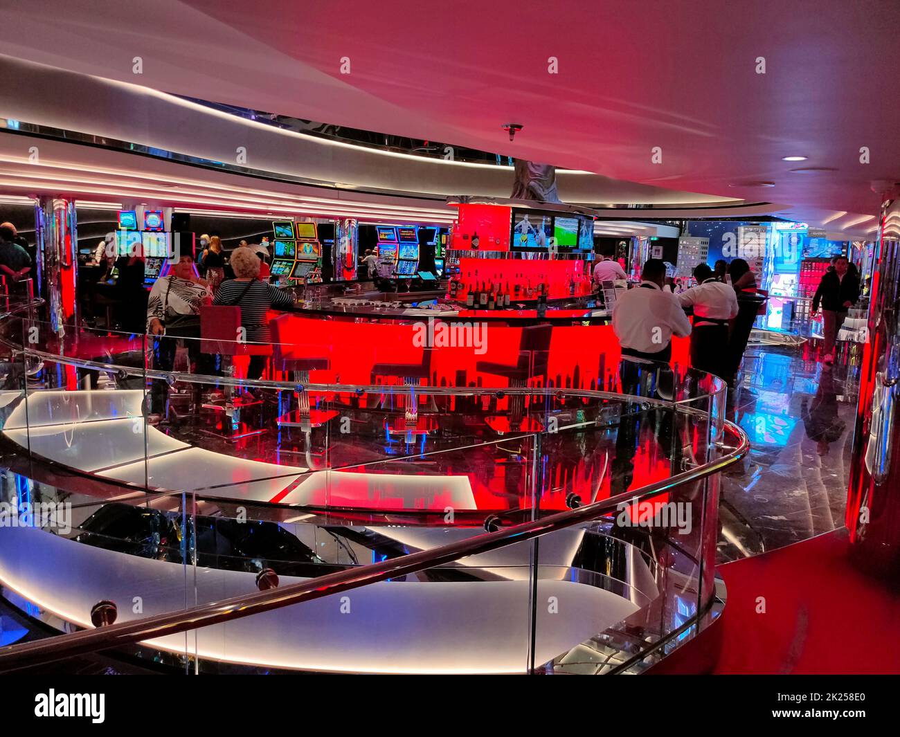 Miami, USA - April 29, 2022: Interior of the bar Atrium in the at new ...