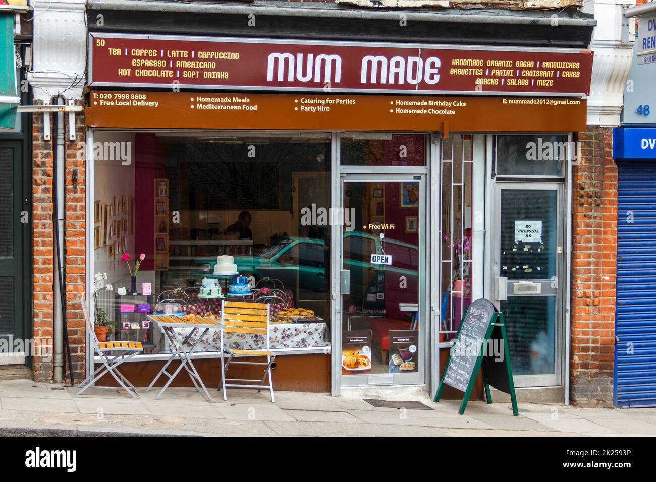 A local cafe in a residential area selling home-made produce, London ...
