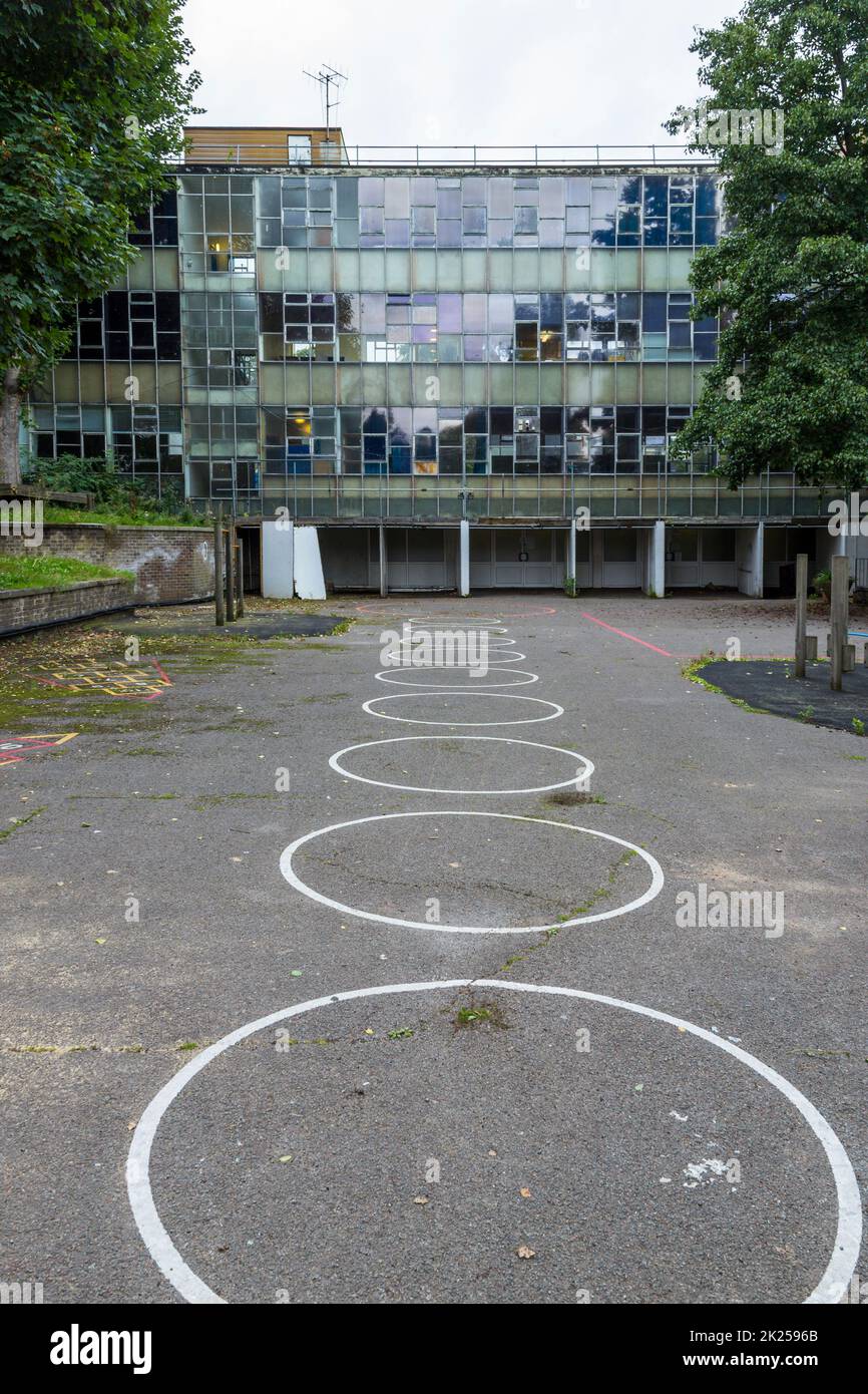 The playground and main building of the empty Ashmount Primary School ...