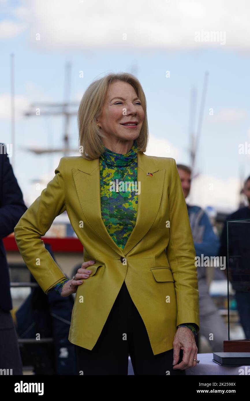 Hamburg, Germany. 22nd Sep, 2022. U.S. Ambassador Amy Gutmann stands ...