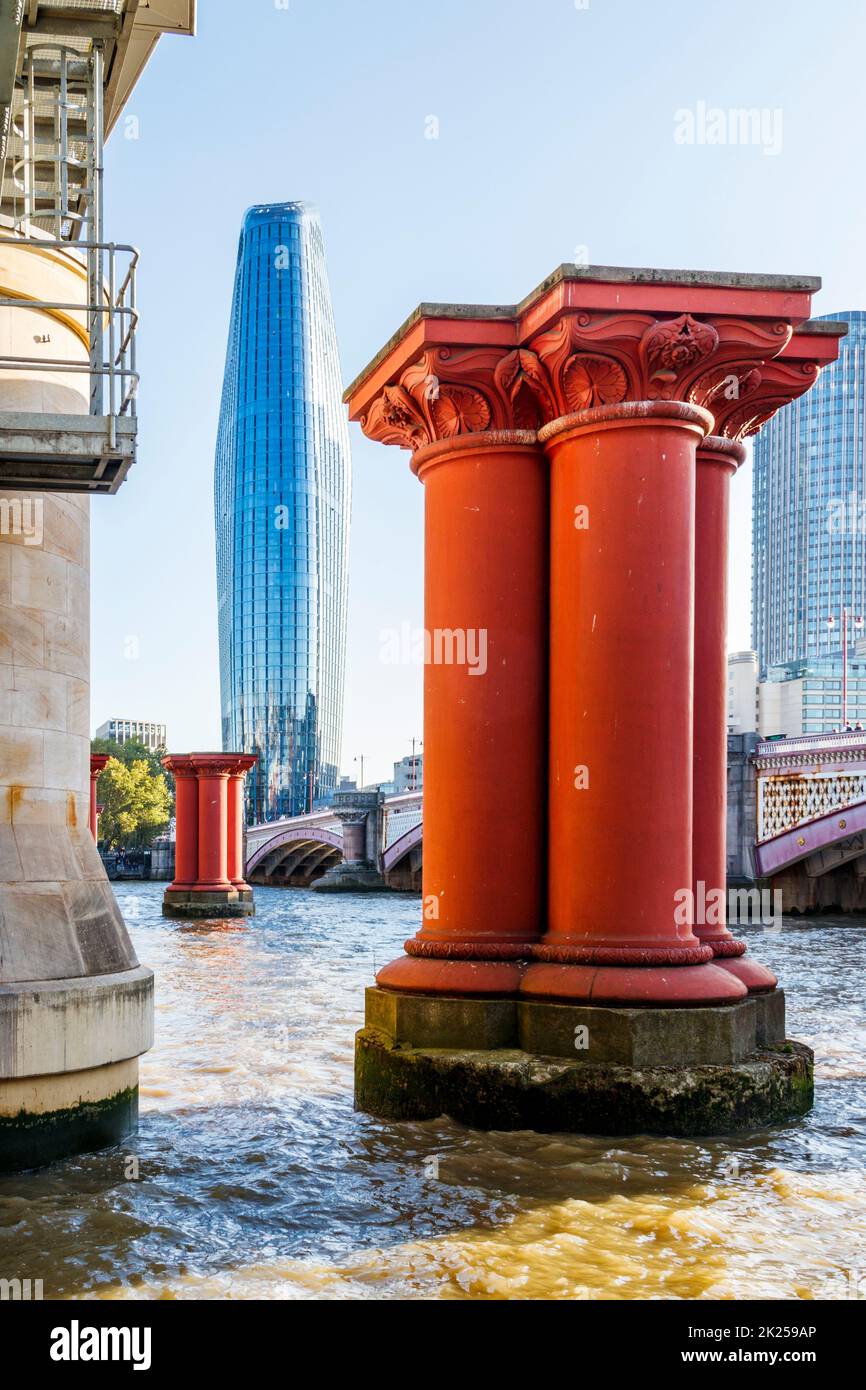 The red pillars marking the location of the old Blackfriars Railway ...