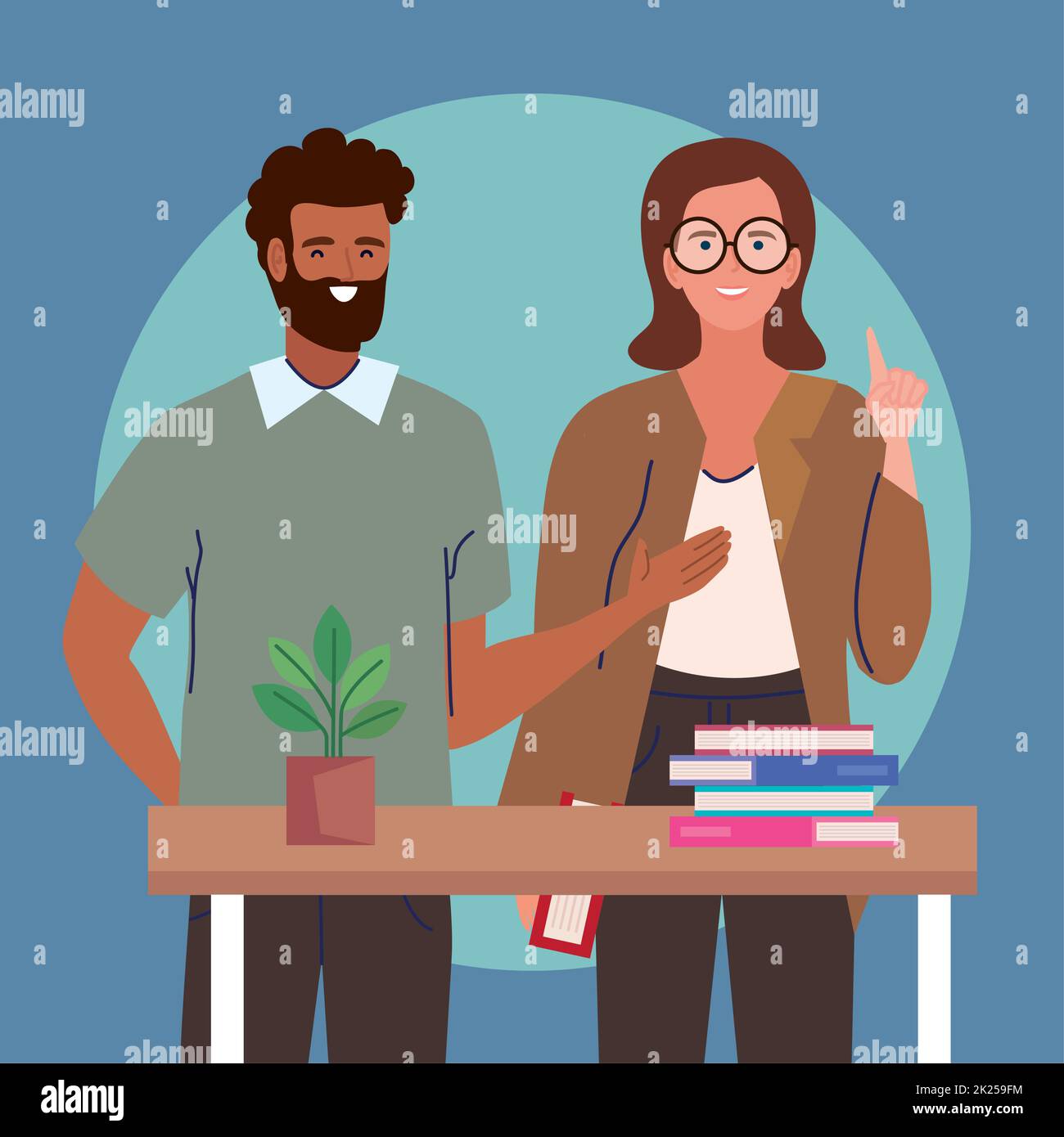 Teachers couple books hi-res stock photography and images - Alamy