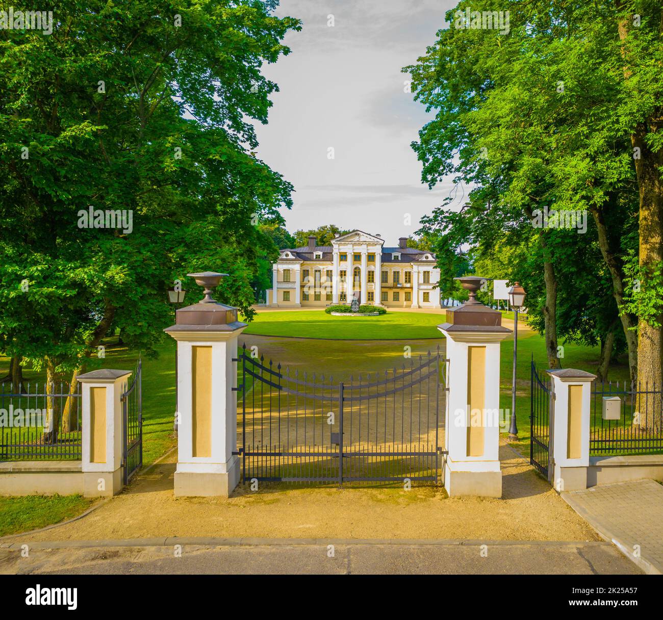 Paezeriai Manor gates and a former residential manor in Paezeriai ...