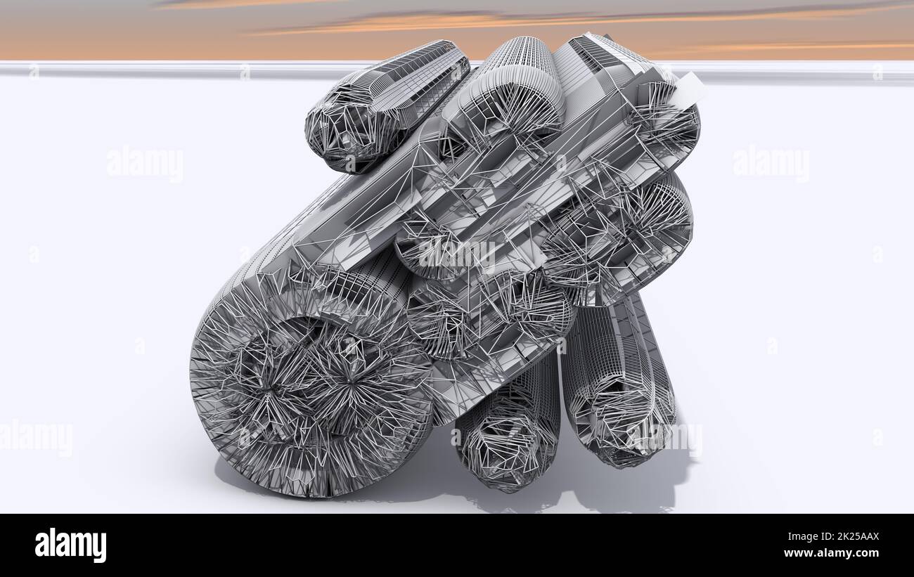 A 3D Illustration of reinforced concrete which is a popular building ...