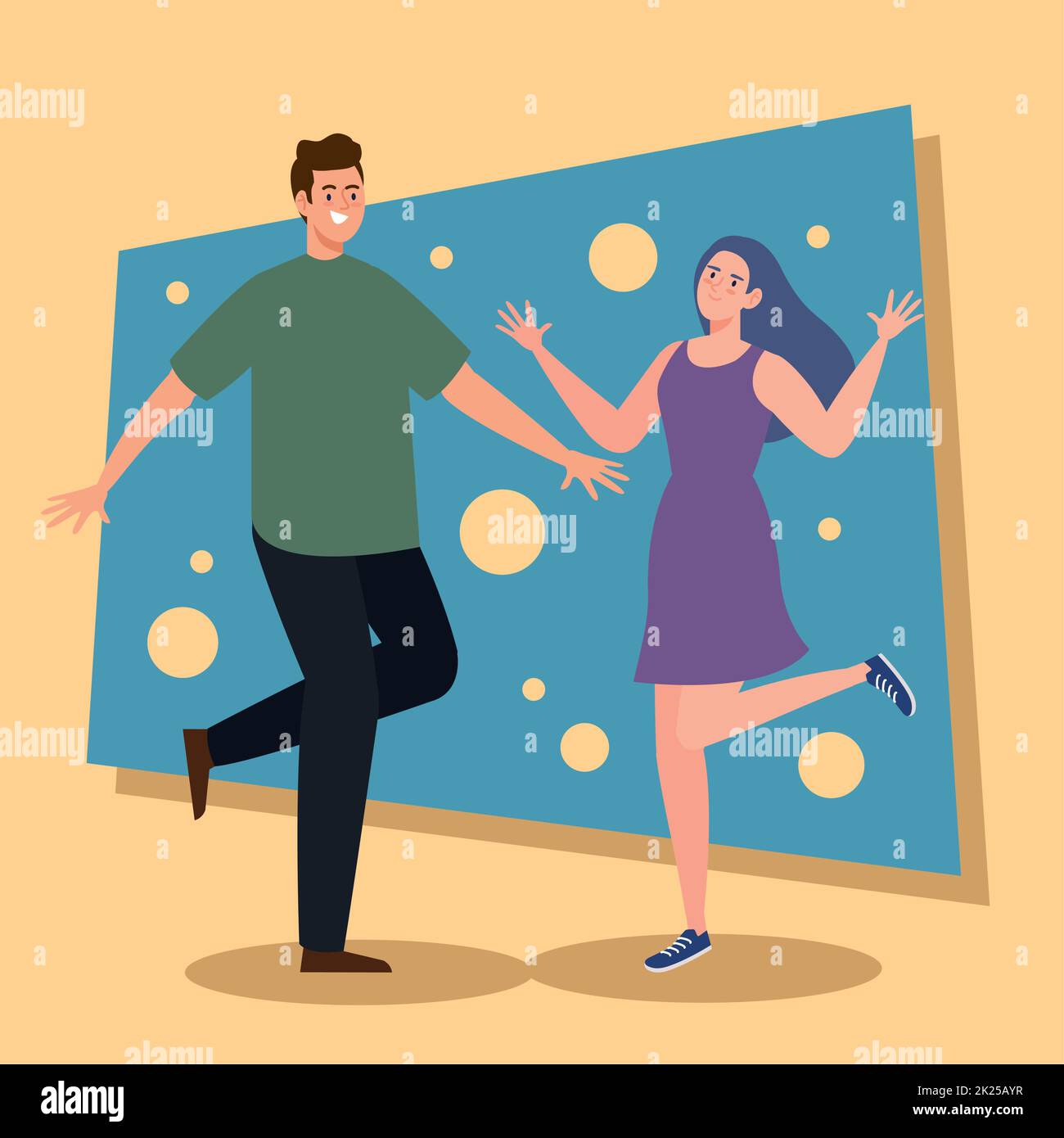 couple dancers comic characters Stock Vector Image & Art - Alamy
