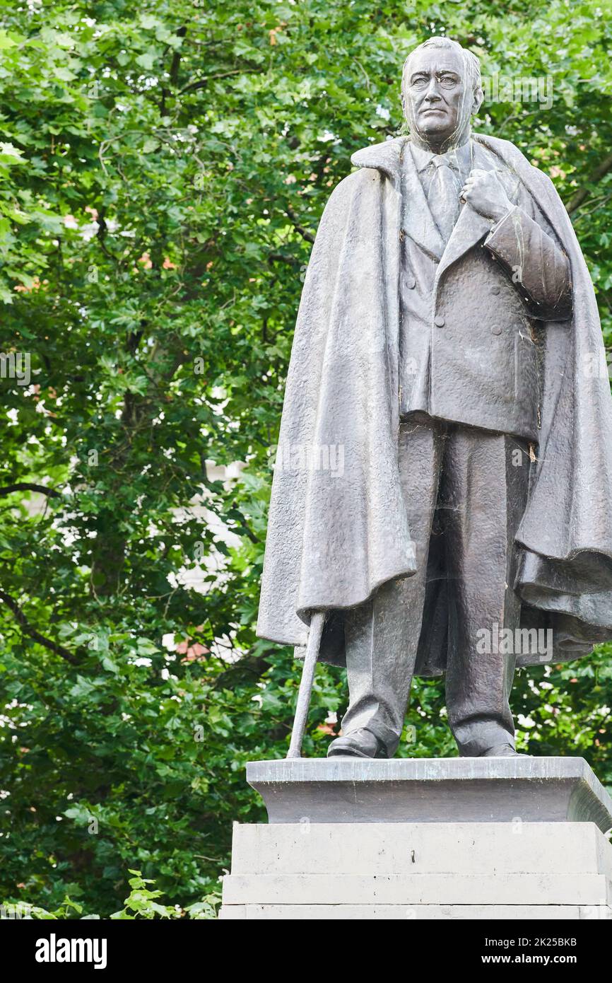 Memorial statue of Franklin D Roosevelt (former president of the USA ...