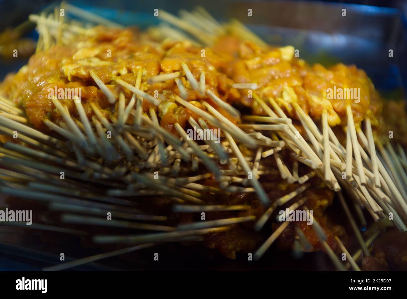 THAI FOOD , Pork Satay in local market Stock Photo - Alamy