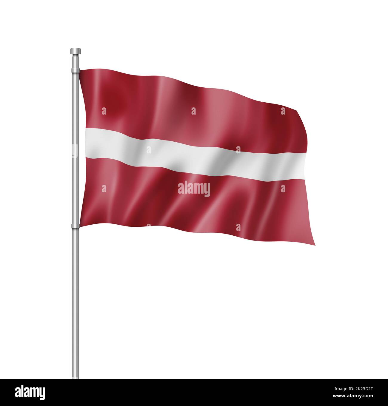 Latvian flag isolated on white Stock Photo - Alamy
