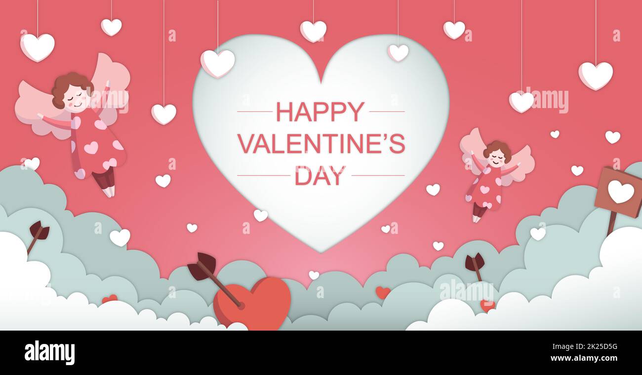 Valentine's day, holiday card, web business card template - Vector ...