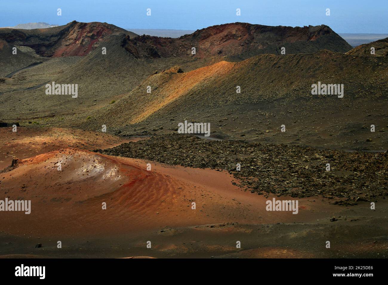 Beautiful volcanic landscape at the Timanfaya National Park. Lanzarote ...