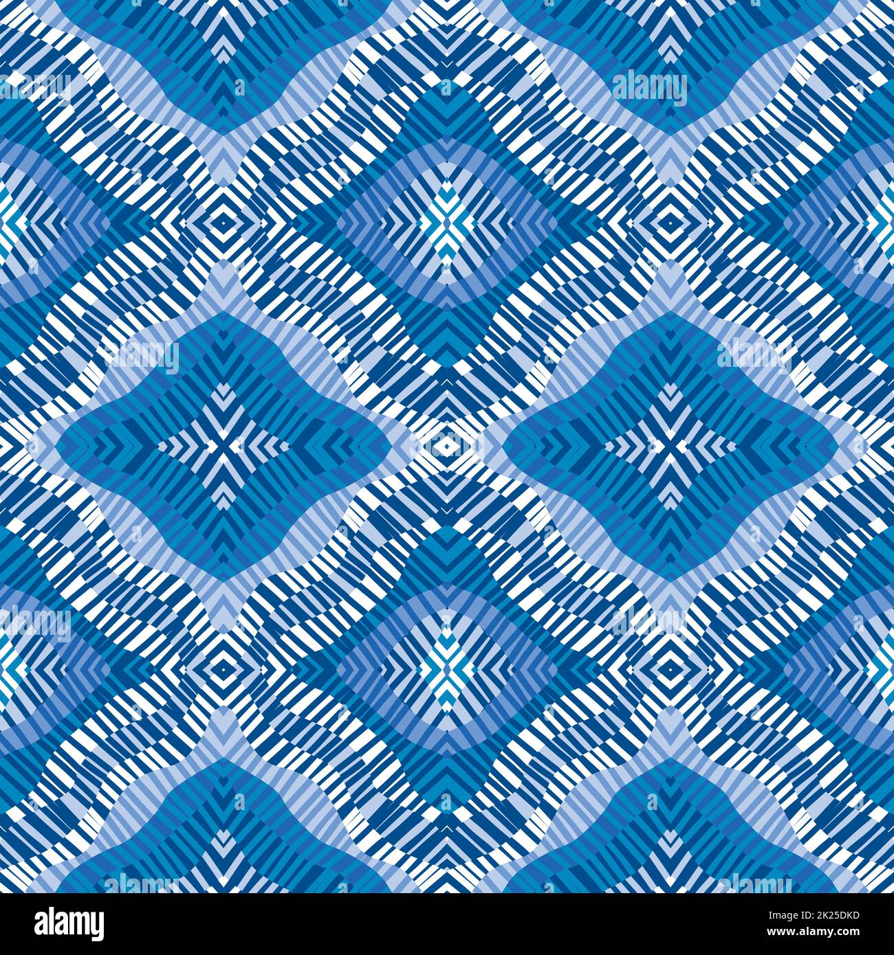 Blue striped pattern in geometrical shapes Stock Photo - Alamy