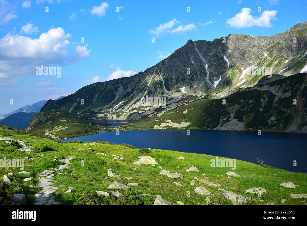 The beautiful lakes Wielki Staw and Przedni Staw in the High Tatras ...