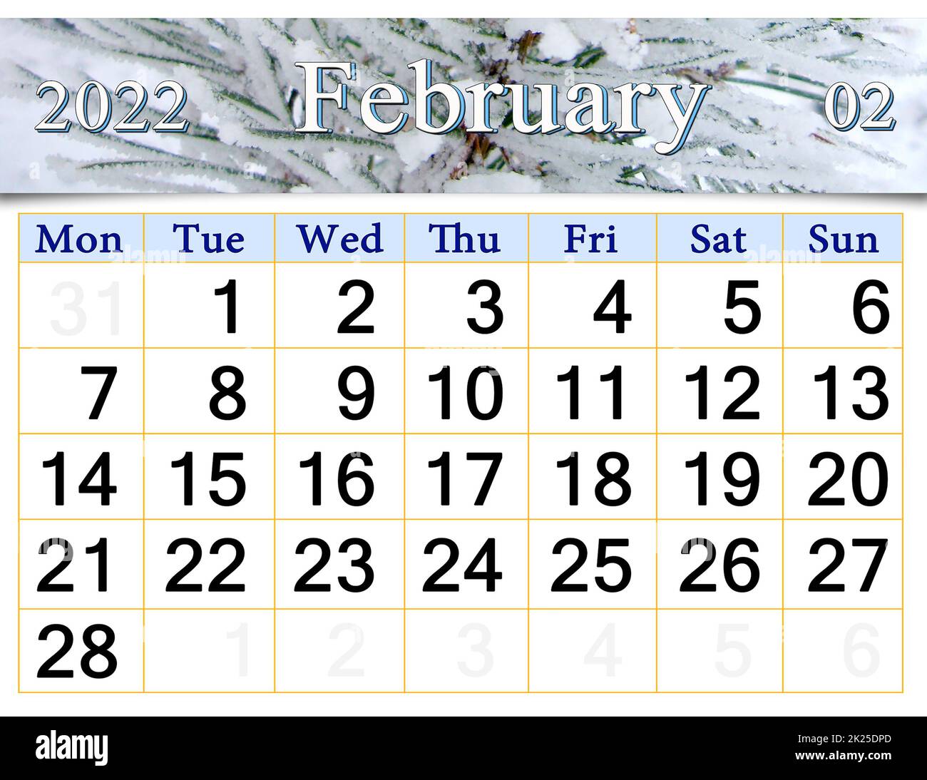 February 2022 Calendar for organizer to plan and reminder on nature ...