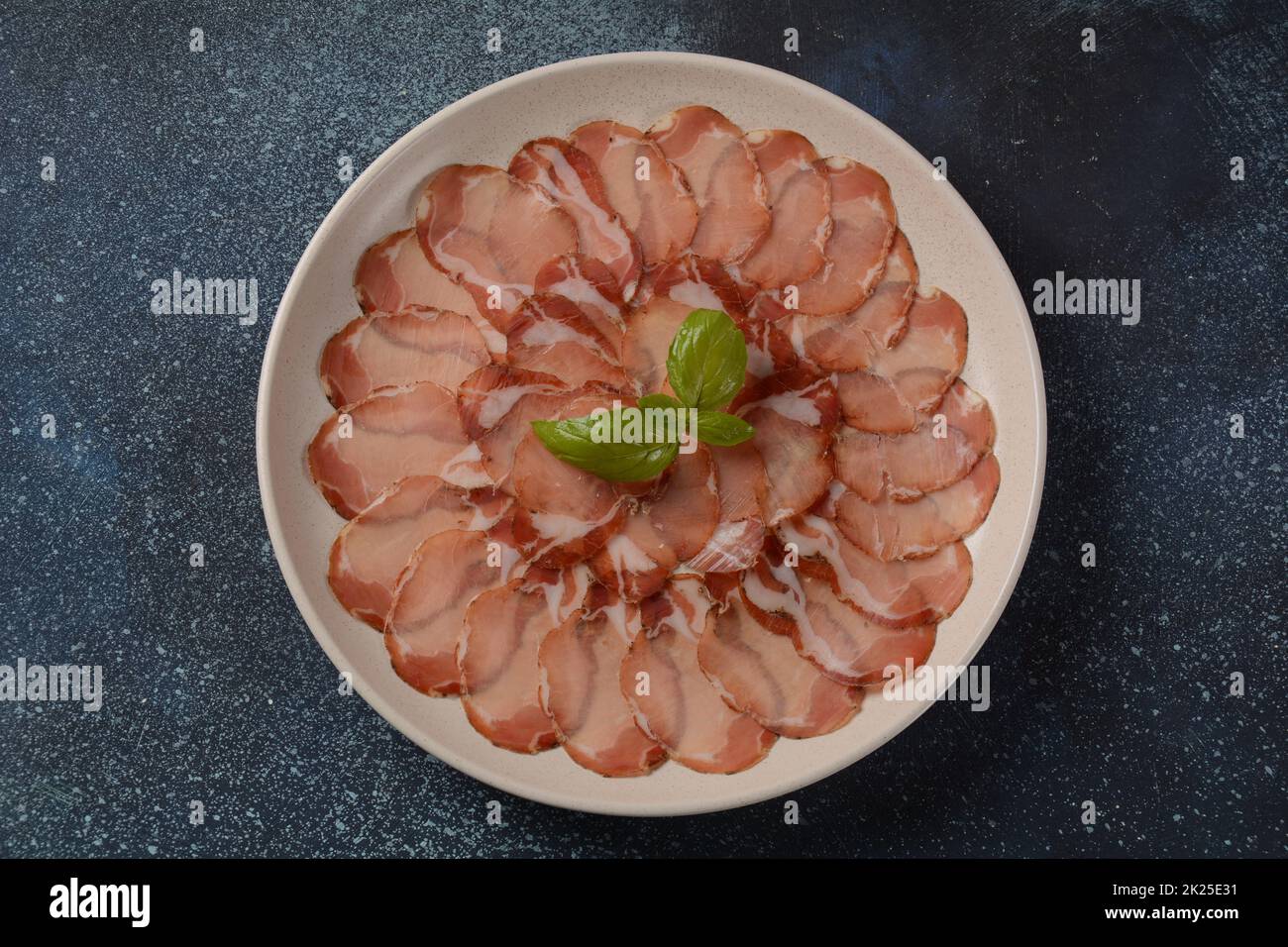 Italian cured pork shoulder. Antipasto Platter coppa stagionata and ...
