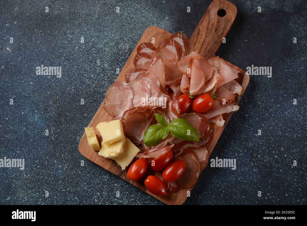 Italian cured pork shoulder. Antipasto Platter coppa stagionata and ...