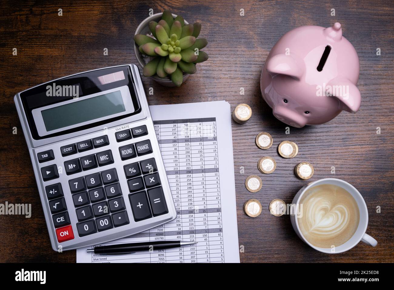 Save Money And Calculate Budget Stock Photo - Alamy