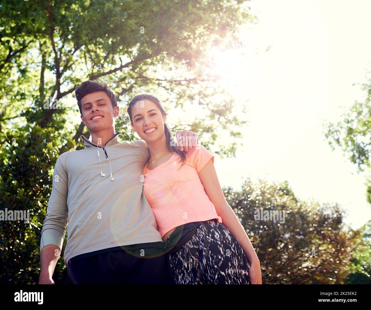 Staying fit and feeling great. Portrait of a sporty young couple ...