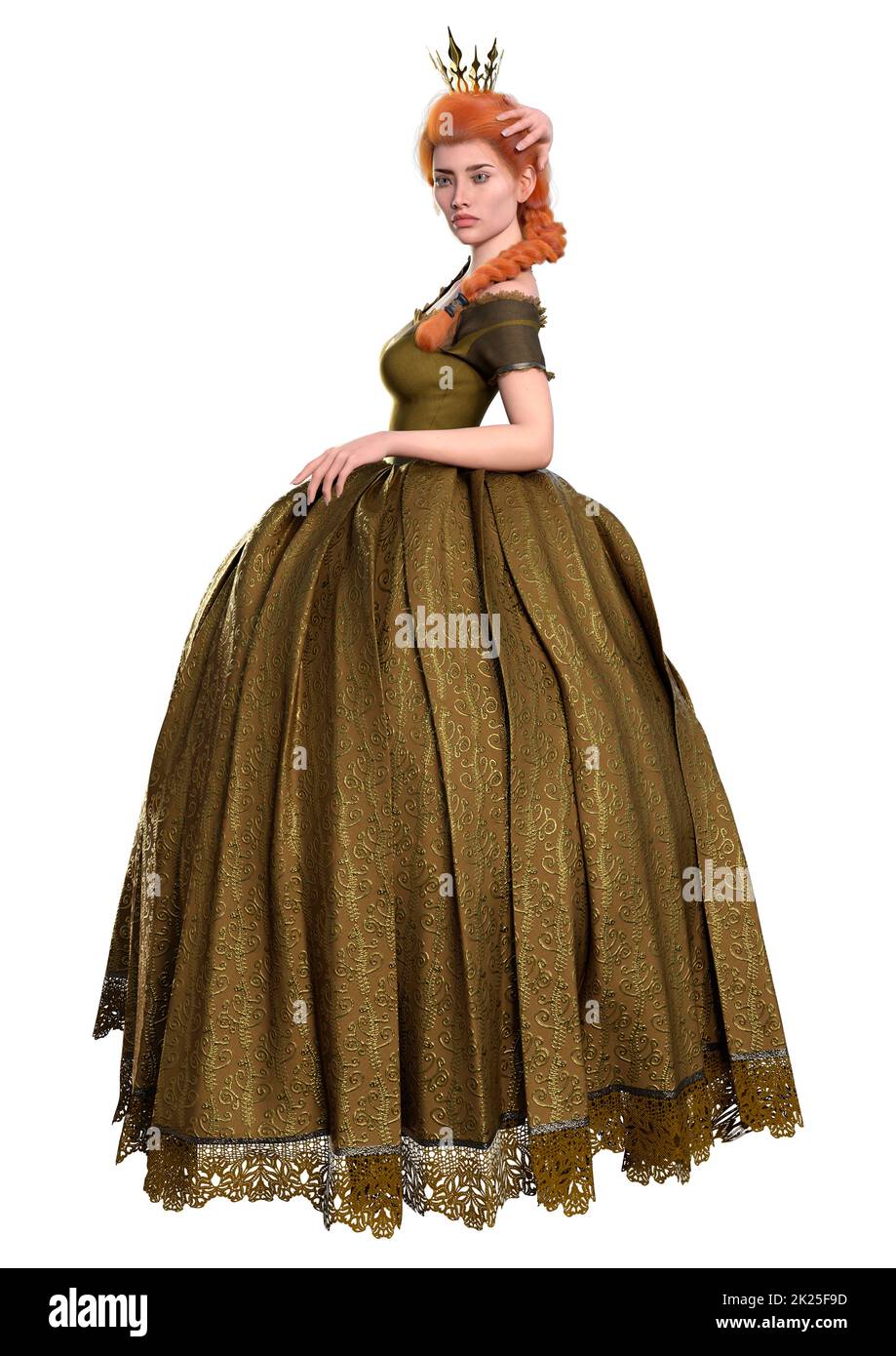 3D Rendering Fairy Tale Princess on White Stock Photo - Alamy