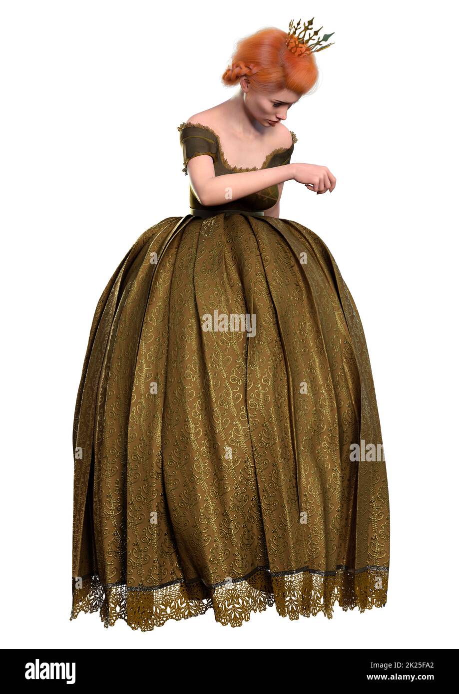 3D Rendering Fairy Tale Princess on White Stock Photo - Alamy