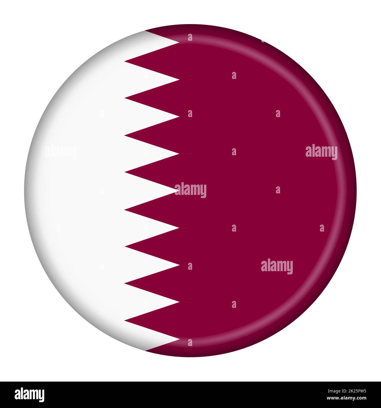 Qatar flag button 3d illustration with clipping path Stock Photo - Alamy