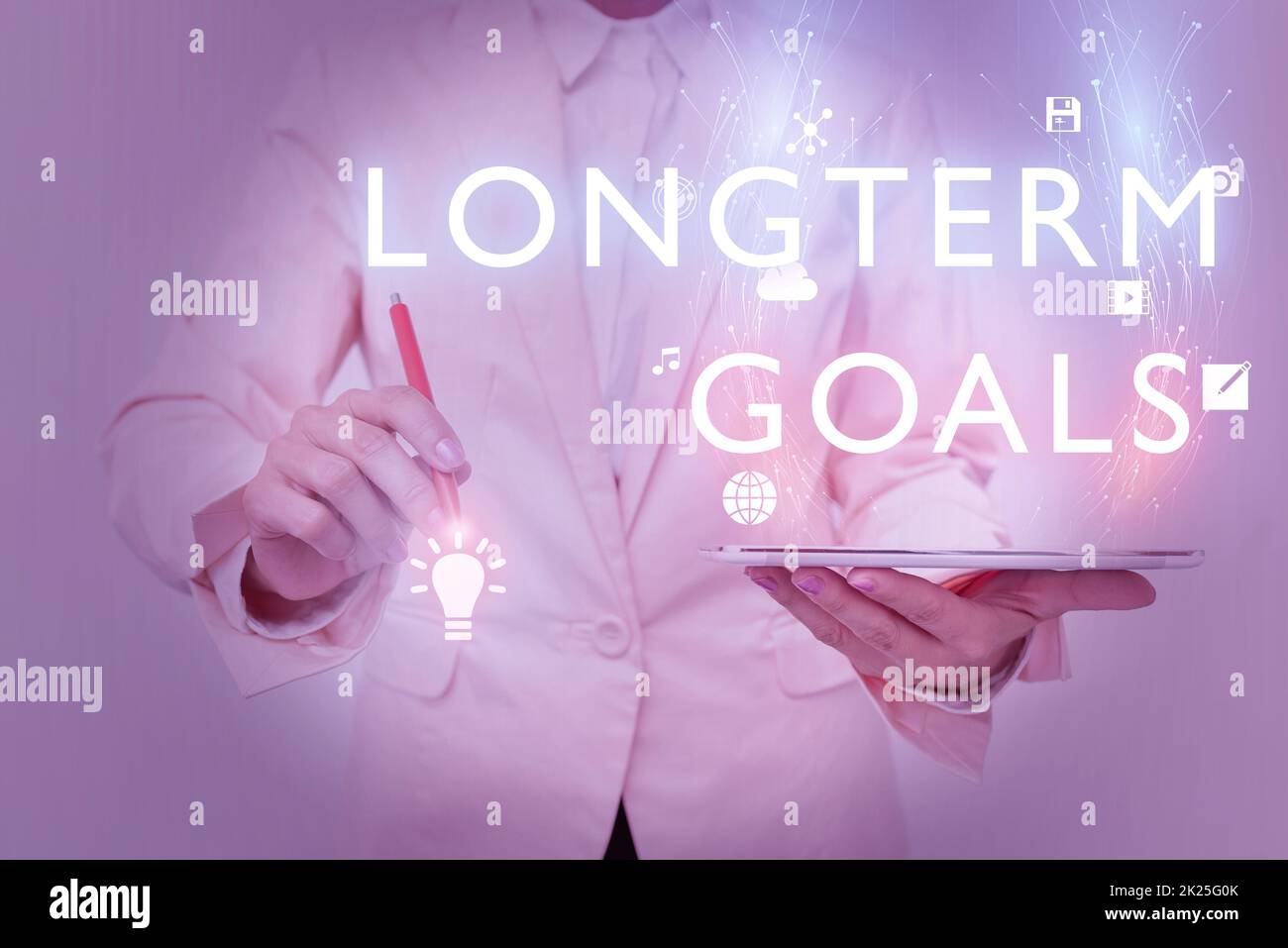 Text caption presenting Longterm Goals. Business overview Strategic target that is required more ...