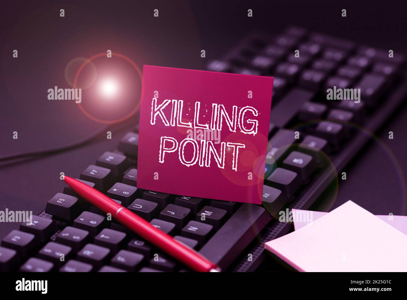 Inspiration showing sign Killing Point. Business overview Phase End ...