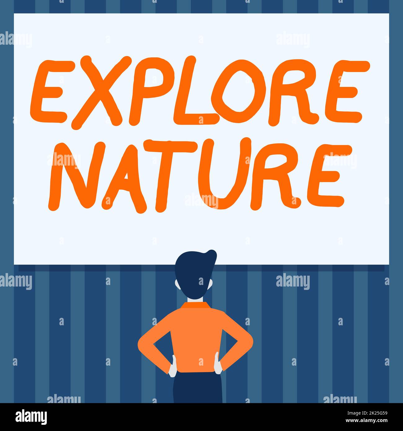 Sign displaying Explore Nature. Word Written on Reserve Campsite ...