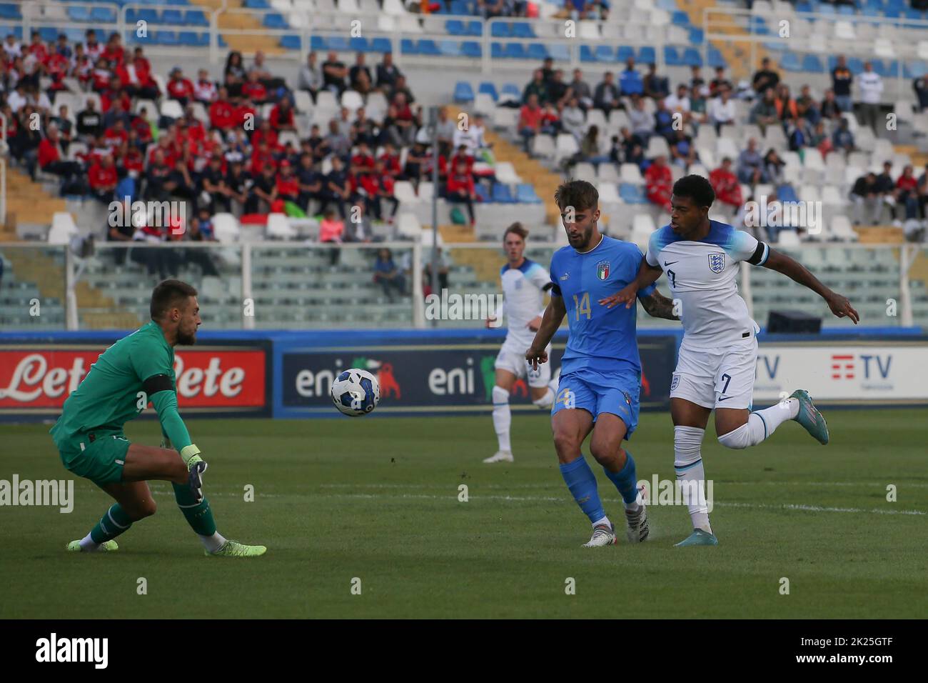 Pescara, Italy, 21st September 2022. Rhian Brewster of England scores ...