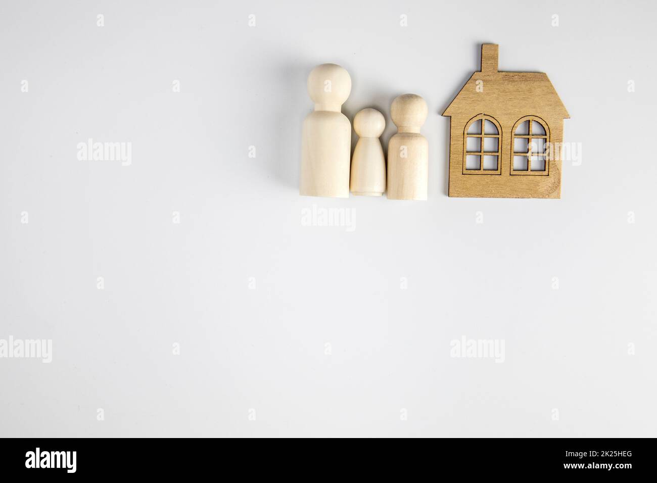 Paper figures of family near house on white background. Happy family ...