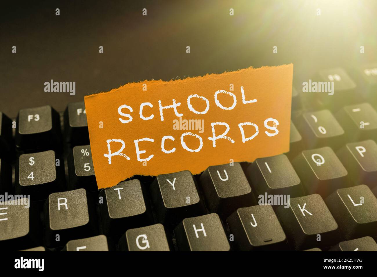 Text caption presenting School Records. Word for Information that is ...