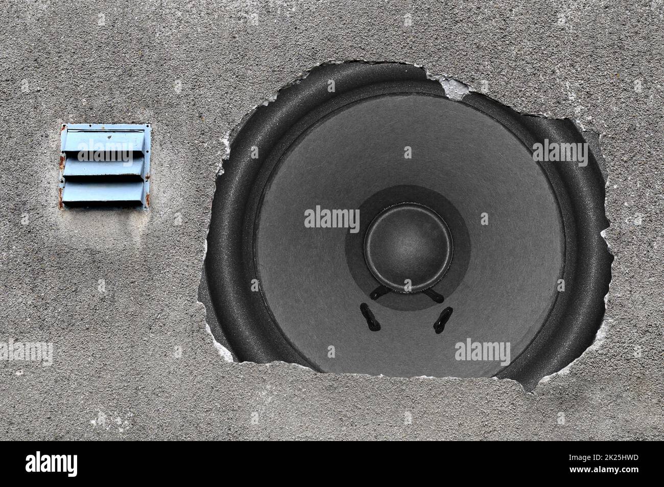 Speaker in broken wall Stock Photo - Alamy