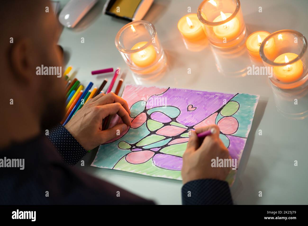 Creative Spiritual Practice. Neurographics Meditation Stock Photo - Alamy