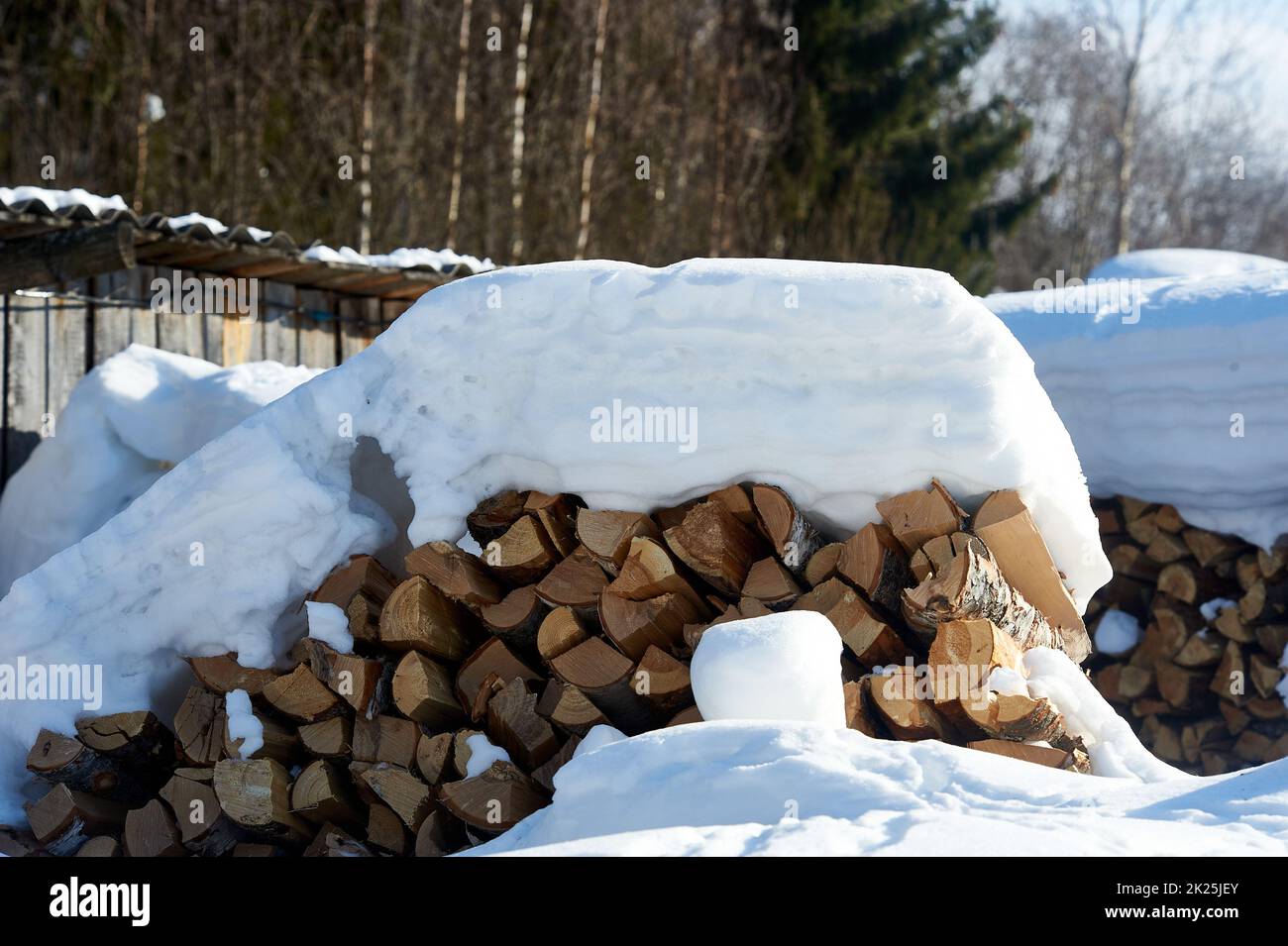 Woodpile under tree hi-res stock photography and images - Alamy