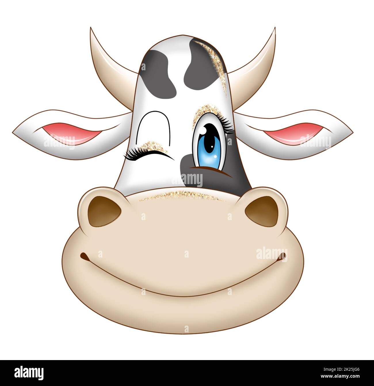 White bull with a smile Stock Photo - Alamy