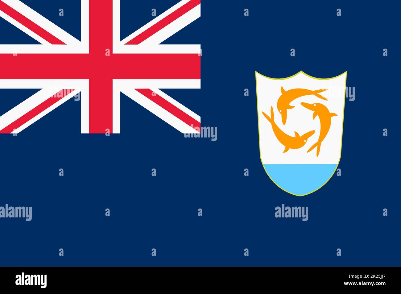 Anguilla flag background illustration union three dolphins Stock Photo ...