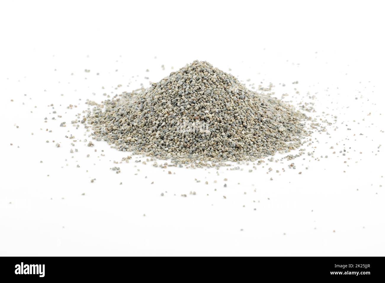 Heap of cat litter isolated on white Stock Photo - Alamy