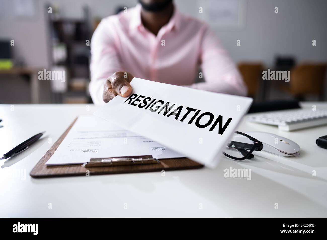Employment Quit Message And Job Change Stock Photo - Alamy