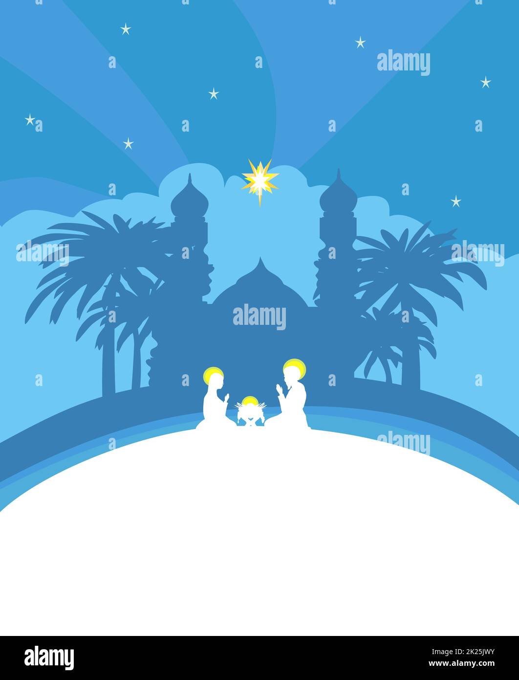 Traditional Christmas Nativity Scene, abstract illustration Stock Photo ...
