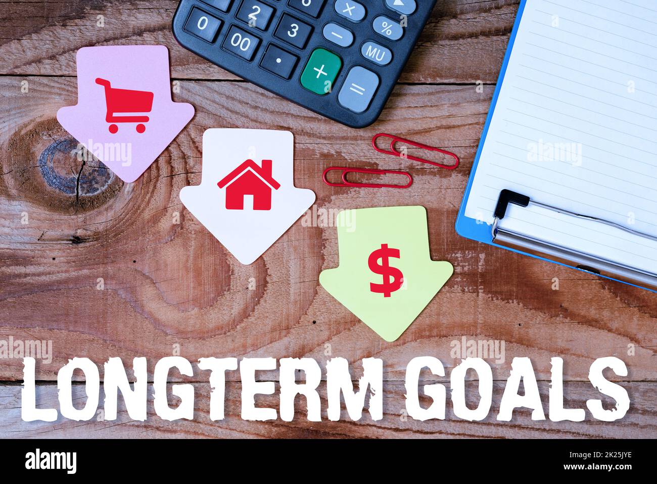 Writing displaying text Longterm Goals. Conceptual photo Strategic ...