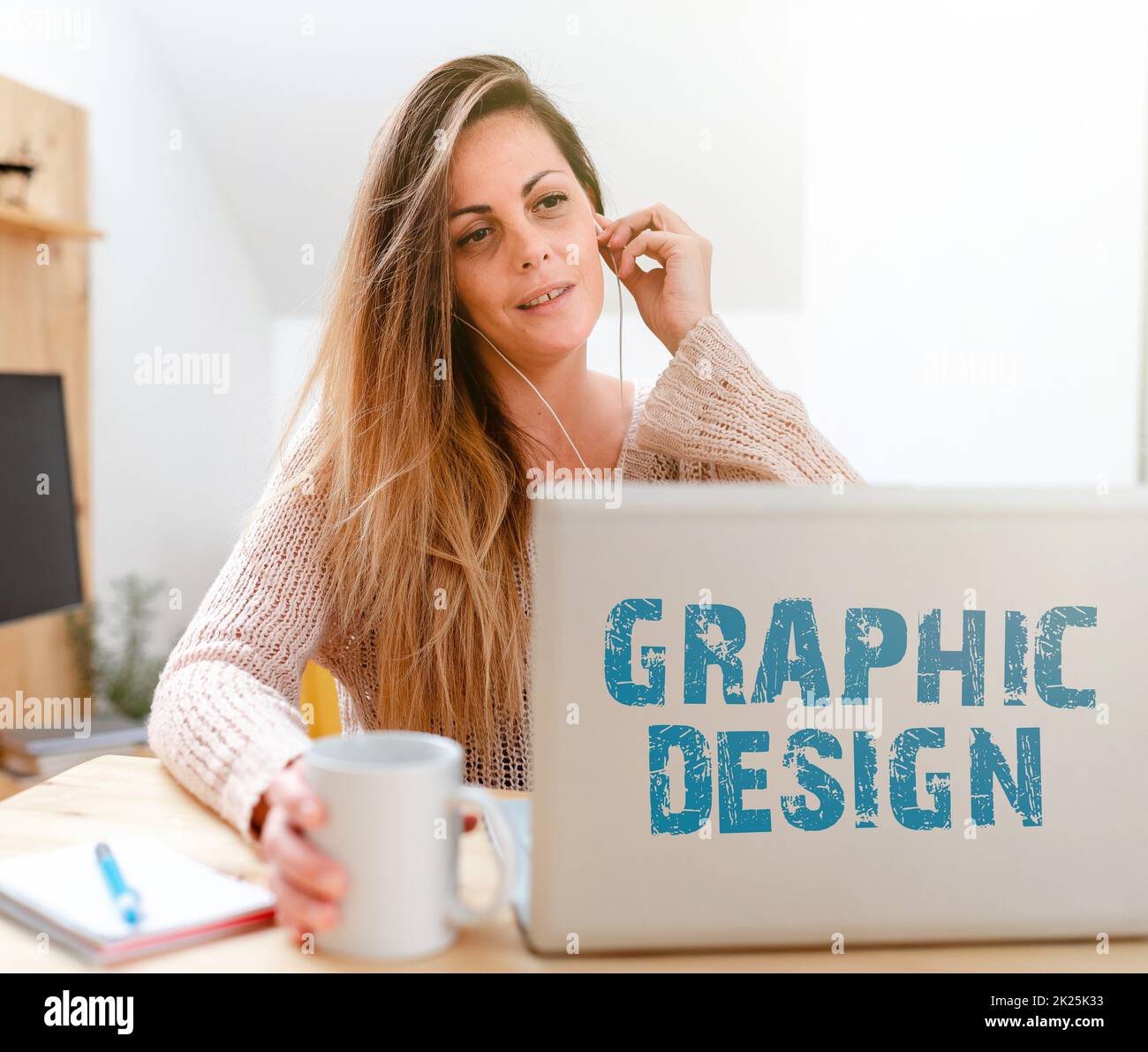 Hand writing sign Graphic Design. Conceptual photo art or skill of combining text and pictures ...