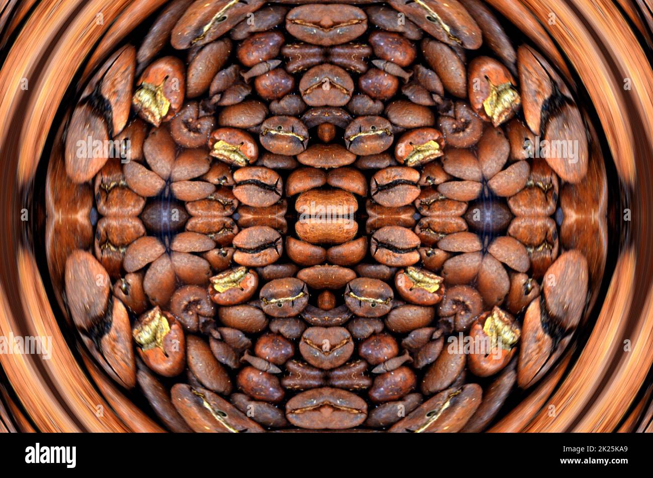 Kaleidoscope pattern of roasted coffee beans ,background Stock Photo ...